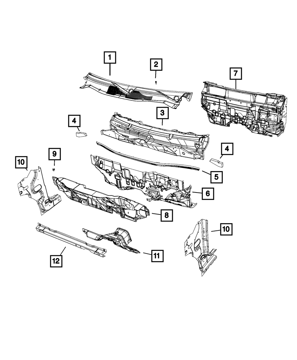2007-2017 Jeep Patriot Cowl Top Panel 4879446AE | My Mopar Parts