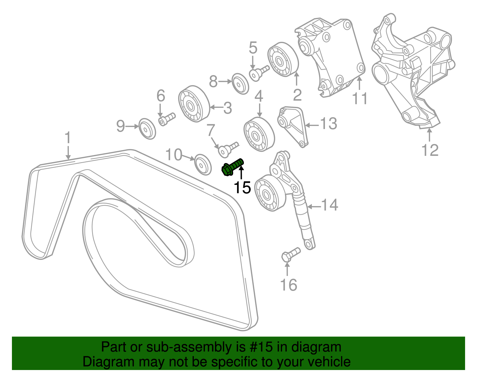 2011-2012 Volkswagen Touareg Tensioner Upper Bolt WHT-004-920 ...