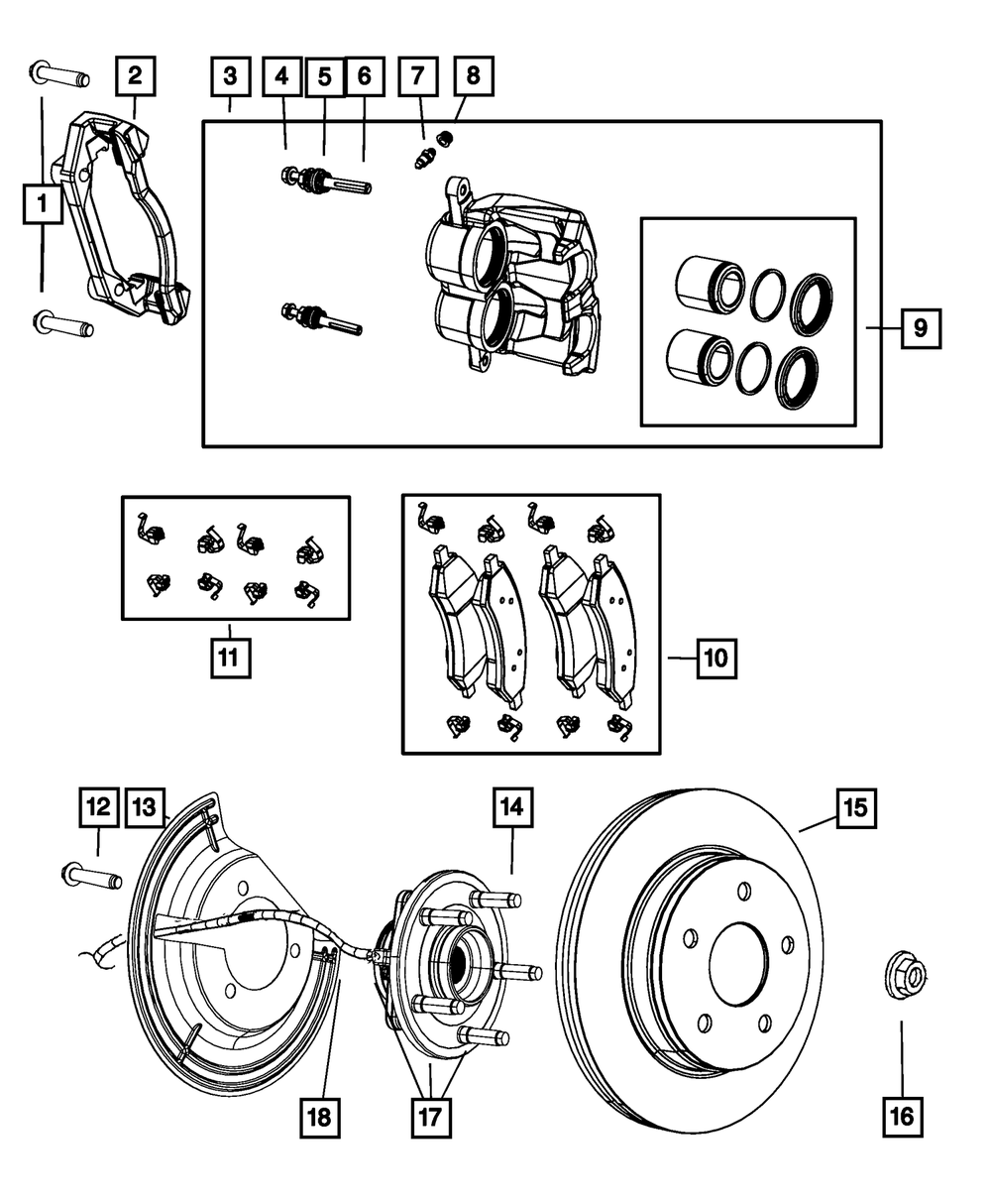 2005-2012 Mopar Disc Brake Piston And Seal Kit 68039506AA | Mopar OEM ...