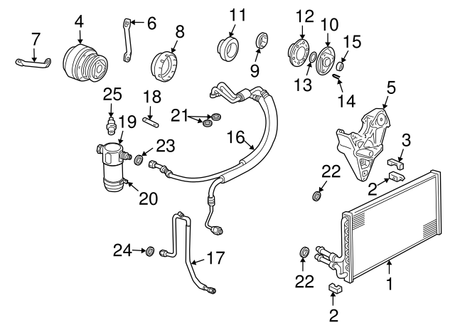 1987-2004 GM Air Conditioning Compressor Clutch Hub Shaft Key 06561625 ...