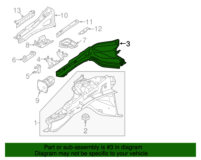 2010-2018 Volvo Lower Rail Assembly 31253086 | OEM Euro Parts