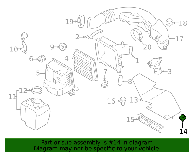 2015-2024 Subaru Air Inlet Duct Clip 909140073 | Subaru Parts Store