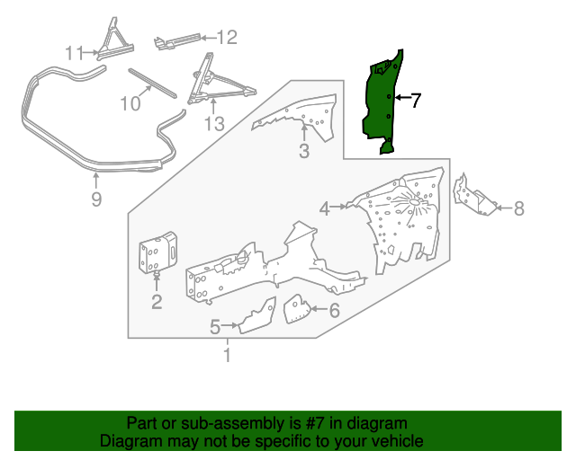 222-620-13-00 - Fender Apron Reinforcement 2014-2021 Mercedes-Benz ...