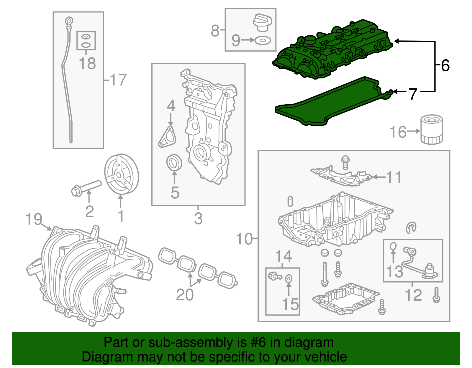 2014-2019 Chevrolet Camshaft Cover 12658255 | Auto Parts Express