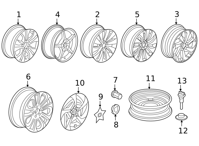 2013-2015 Honda Accord Wheel, Alloy 42700-T2A-A83 | Honda Factory Parts