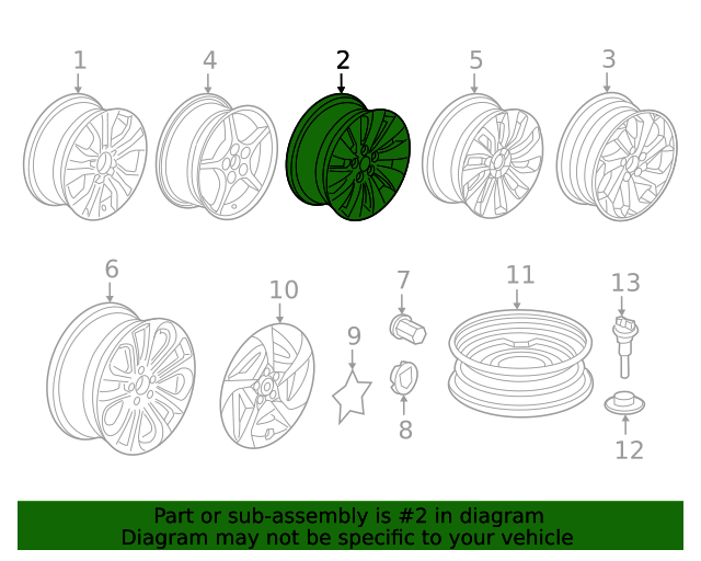 42700-T2A-A92 - Wheel, Alloy 2013-2015 Honda Accord | Honda Parts Online