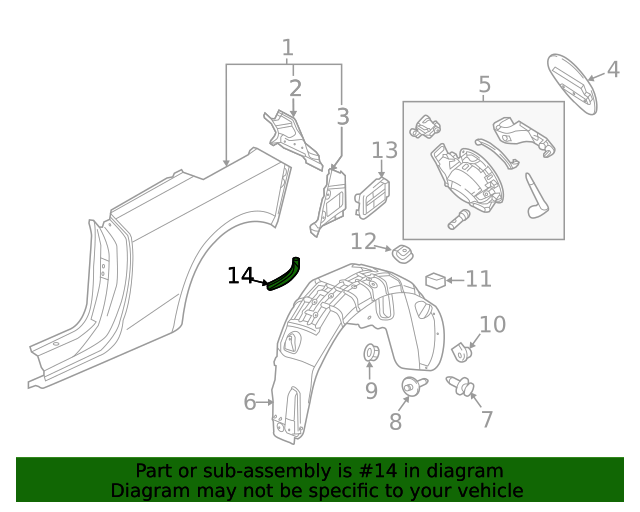 2016-2019 Buick Cascada Passenger Side Quarter Outer Panel Protector ...