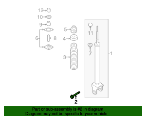 2009-2020 Nissan Shock Bolt 56280-JA00C | TascaParts.com