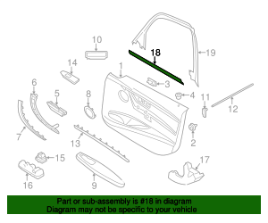 51337258300 - 2012-2019 BMW Belt Weather-Strip (51-33-7-258-300) | BMW ...