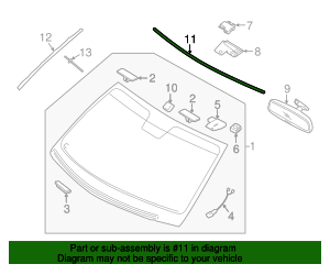 86131-3N010 - Windshield Molding 2011-2016 Hyundai Equus | AutoNation Parts