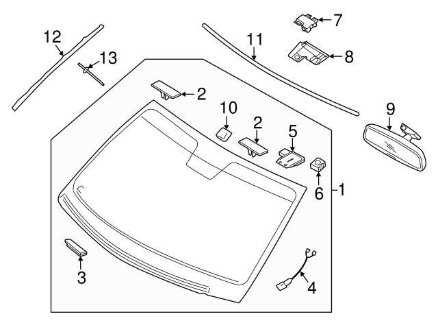 86131-3N010 - Windshield Molding 2011-2016 Hyundai Equus | AutoNation Parts