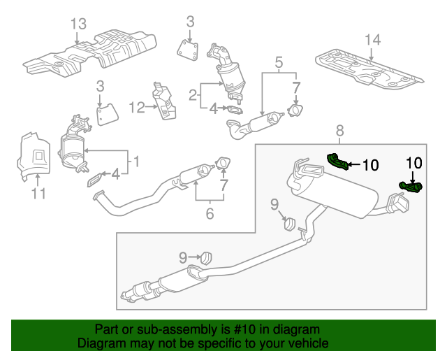 2017-2020 Cadillac XT5 Muffler & Pipe Hanger 84697278 | GM Parts Center