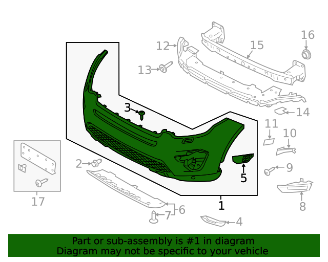 2016-2019 Land Rover Discovery Sport Bumper Cover LR073265 ...