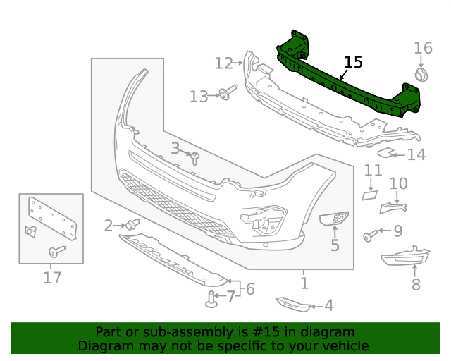 2015-2019 Land Rover Discovery Sport Impact Bar LR059013 ...