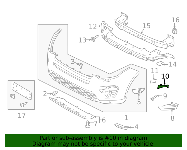 LR061235 - Bumper Trim 2015-2019 Land Rover Discovery Sport ...