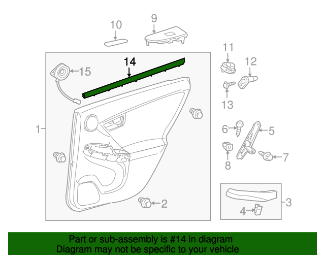 2010-2015 Toyota Door Window Belt Weatherstrip 68173-47040 | OEM Parts ...
