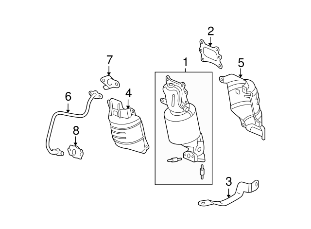 18190-R70-A00 - Converter, Front Primary - 2008-2009 Honda Accord ...