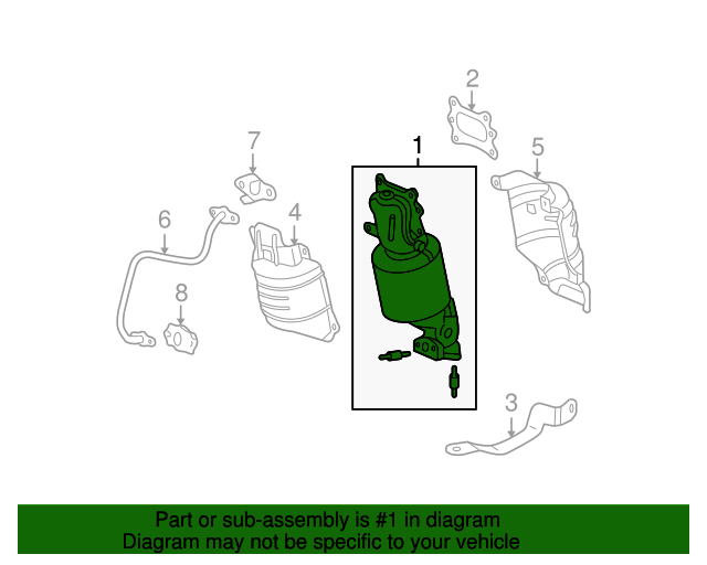 18190-R70-A00 - Converter, Front Primary - 2008-2009 Honda Accord ...