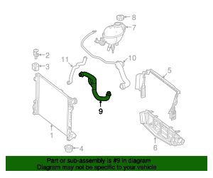 204-501-04-82 - Radiator Coolant Hose 2008-2012 Mercedes-Benz ...