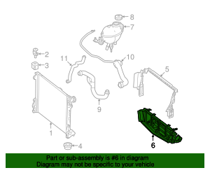 204-505-26-30 - Radiator Support Baffle 2010-2015 Mercedes-Benz GLK 350 ...