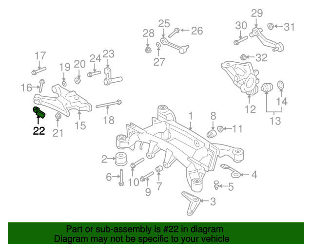 33326767546 - 2000-2019 BMW Lower Control Arm Lock Nut (33-32-6-767-546 ...