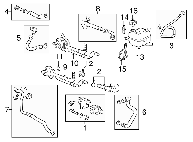 2016-2020 Cadillac CT6 Radiator Surge Tank 22885796 GM | GMPartsDirect.com
