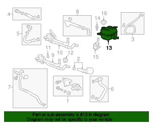 2016-2020 Cadillac CT6 Radiator Surge Tank 22885796 GM | GMPartsDirect.com