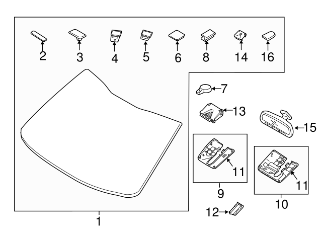 96031-J5000 - Rain Sensor Bracket 2018-2023 Kia | Kia.Parts Store