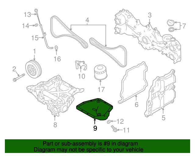 2017-2019 Subaru Engine Oil Pan 11109AA270 | Subaru Parts Store