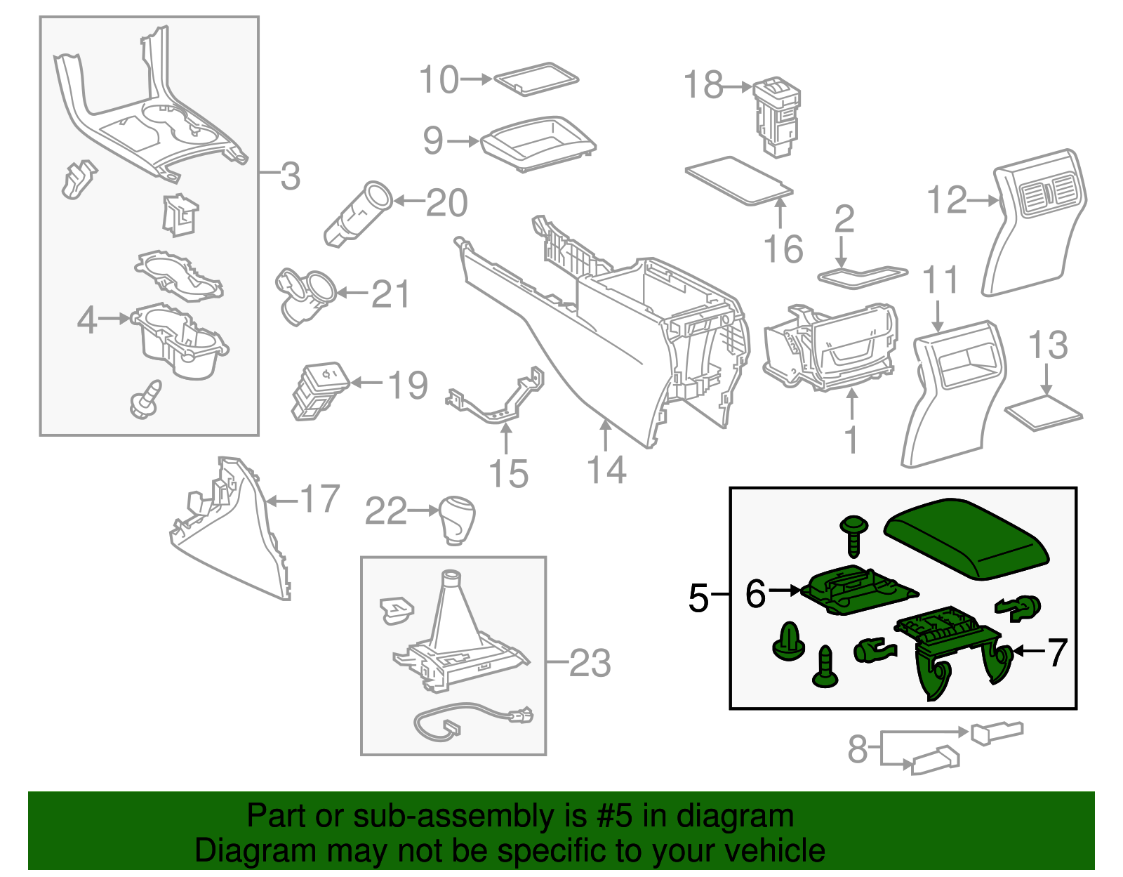 Genuine Toyota Console Lid (Rear) part# 58920-06021-C4 for 2012-2017 ...
