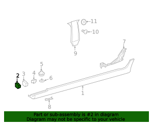 2019-2023 Mercedes-Benz Rocker Molding Clip 002-991-00-71 | MB OEM Parts