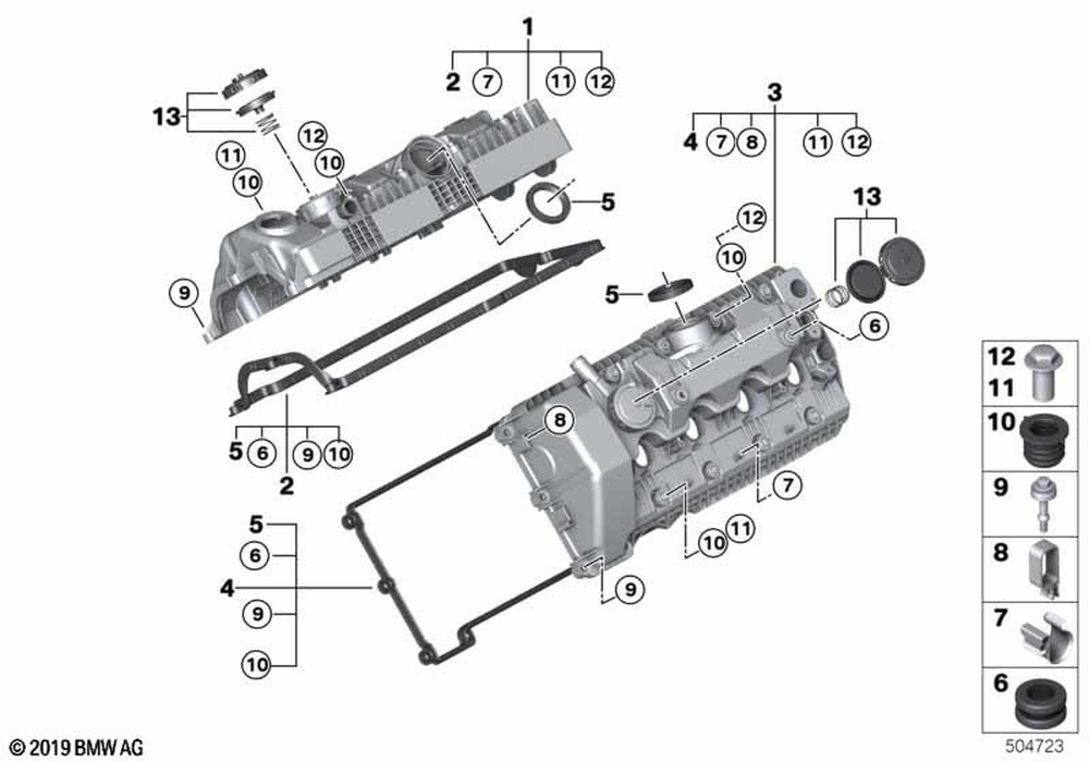 2000-2010 BMW Gasket Set, Cylinder Head Cover 11127513194 | Retail ...