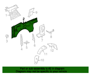 2015-2020 GM Driver Side Quarter Inner Panel 22958202 | GMPartsDirect.com