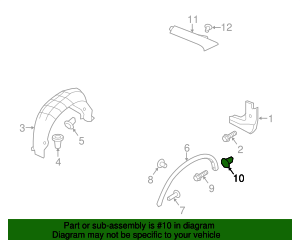 2014-2021 Nissan Wheel Opening Molding Grommet 76881-JG00A | TascaParts.com