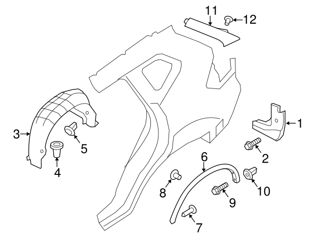2015-2020 Nissan Rogue Wheel Opening Molding Grommet 76881-5HA0A ...