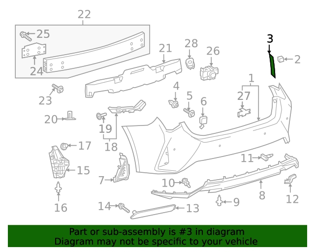 75895-53010 - Bumper Cover Tape For 2018-2023 Lexus | Lexus OE Parts