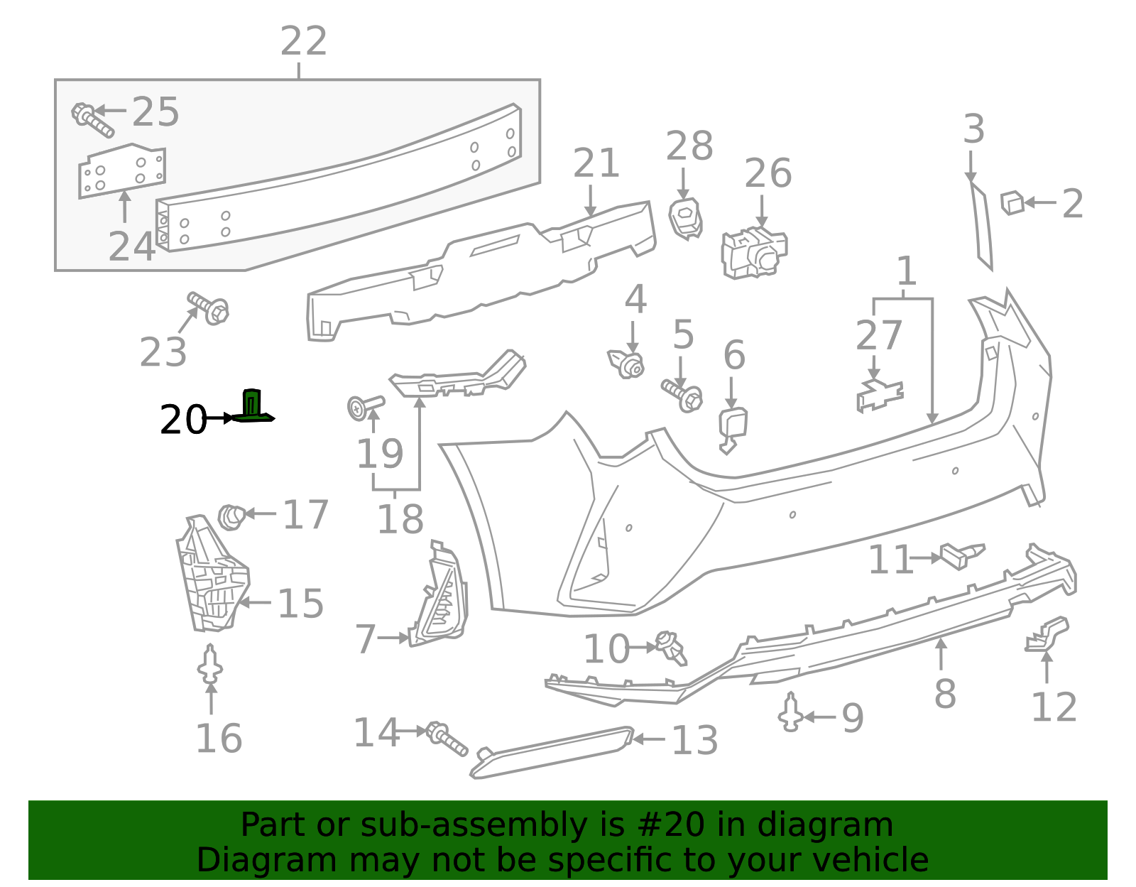 52197-53040 - Bumper Cover Support Rail Bracket 2014-2025 Lexus | Longo ...