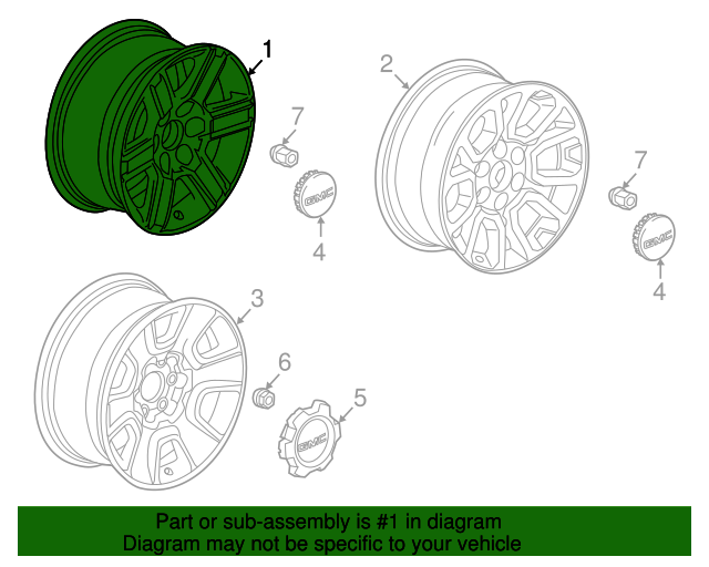 2014-2019 GMC Sierra 1500 18x8.5-Inch-Inch Aluminum Wheel 20937768 ...