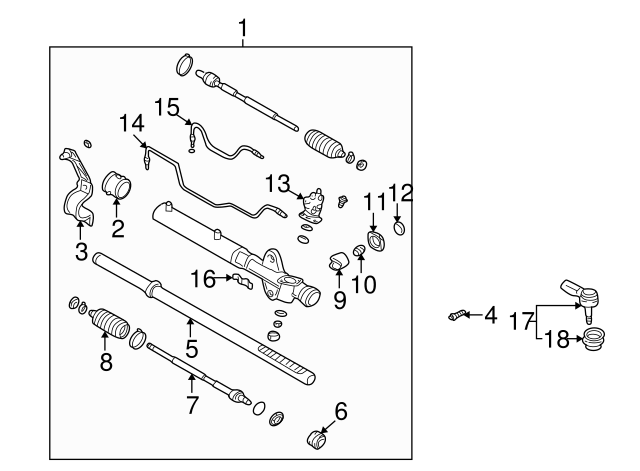 2001-2006 Hyundai Santa Fe Inner Tie Rod 57785-26200 | OEM Parts Online