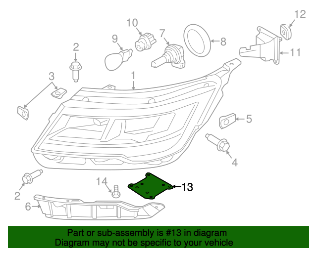 FB5Z-13C788-B - 2015 - 2016 Ford Explorer | Headlamp and Front Flasher ...