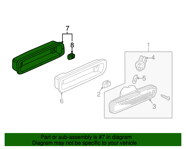 1992-2002 Honda Garnish, R Rear Bumper Marker Inside 71505-SS0-A00 ...