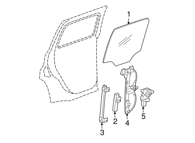 22714360 - Driver Side Rear Door Window 2006-2011 Chevrolet HHR ...