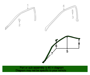 1993-2001 Subaru Impreza Roof Molding 91012FA000 | OEM Parts Online
