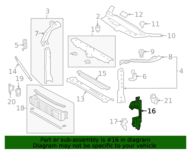 16595-F0120 - Air Guide - 2019-2022 Toyota Avalon | OEM Genuine Toyota ...