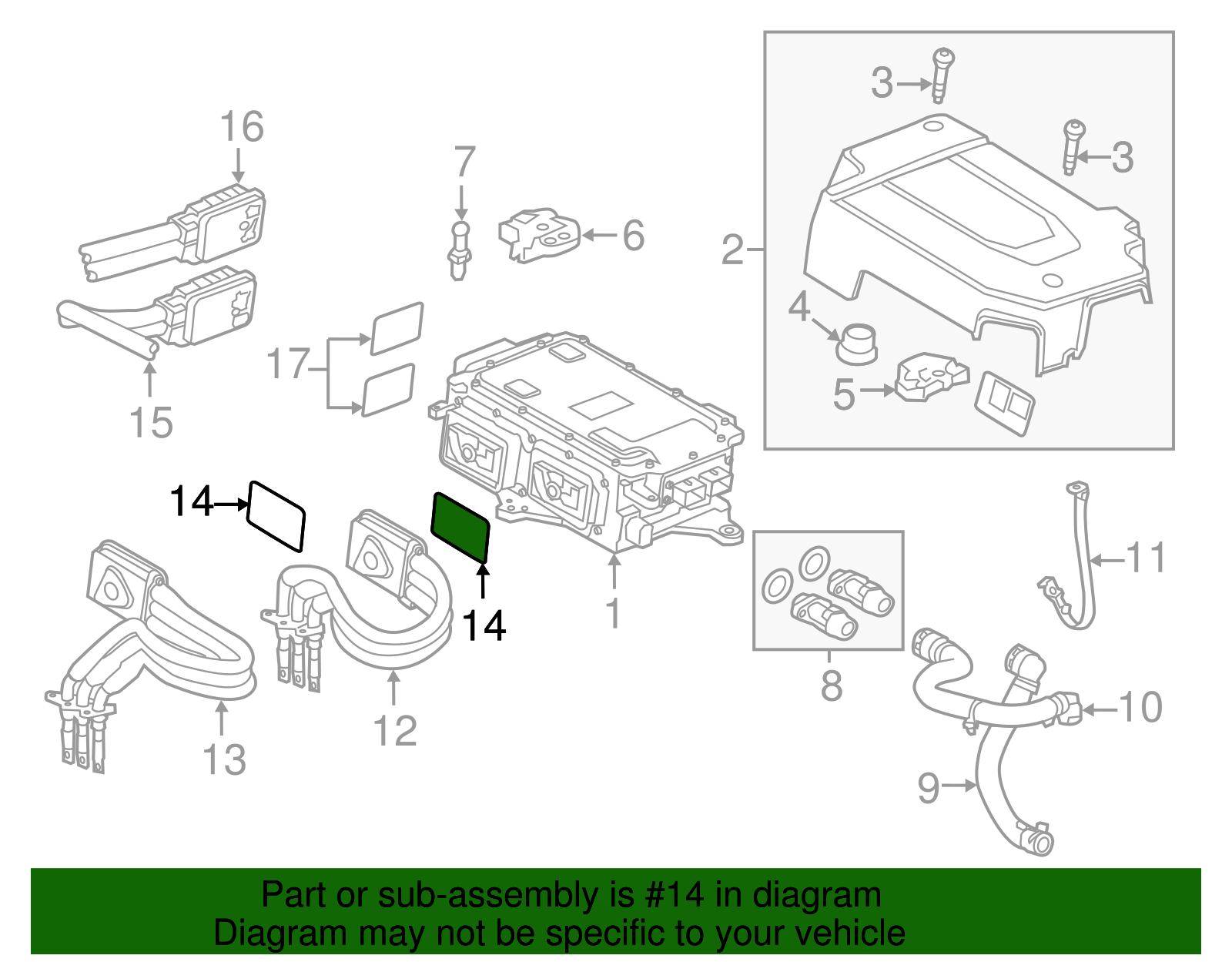 2011-2015 GM Drive Motor Power Inverter Module Cable Connector Seal ...
