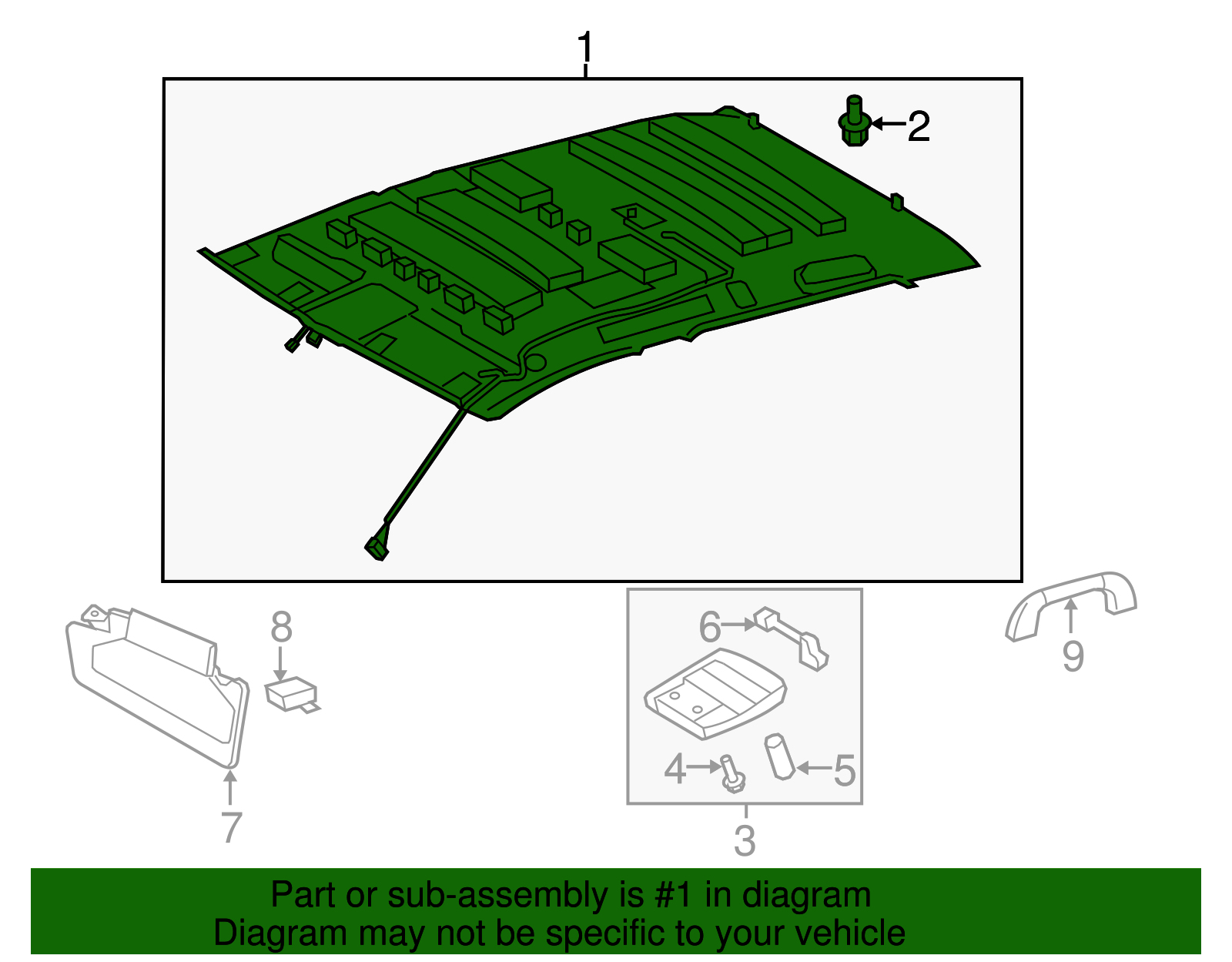 Genuine Toyota Headliner part# 63310-0CS90-E0 for 2014-2017 Toyota ...