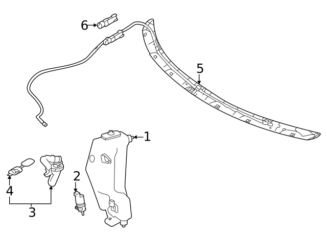 190-869-01-20 - Washer Fluid Reservoir 2016-2021 Mercedes-Benz ...