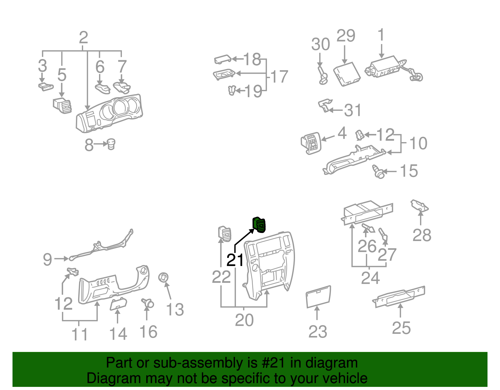 2003-2009 Toyota 4Runner Vent Grille 55680-35070 | OEM Parts Online