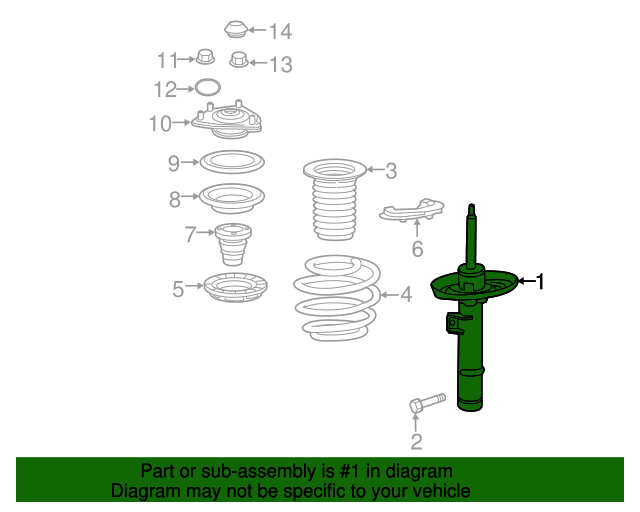 51621-TVA-A03 - Shock Absorber Unit L Front - 2018-2020 Honda Accord ...