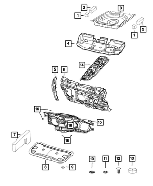 2017-2019 Jeep Compass Floor Insulation 68244675AA | Mopar Estores